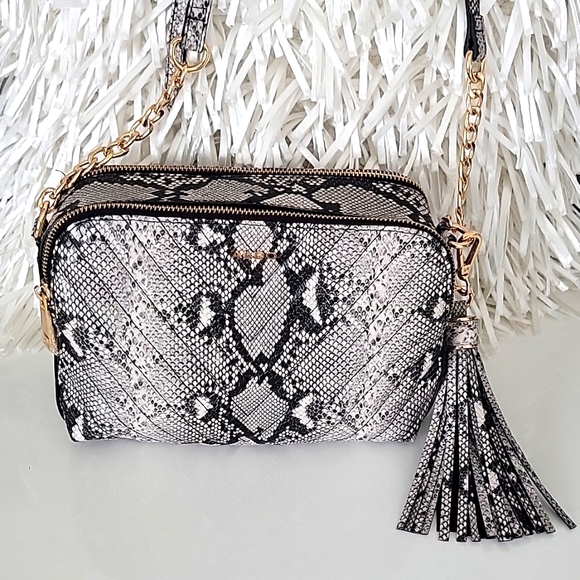 Aldo | Bags | Aldo Womens Snake Crodia Blk Gry Wht Crossbody Mini ...